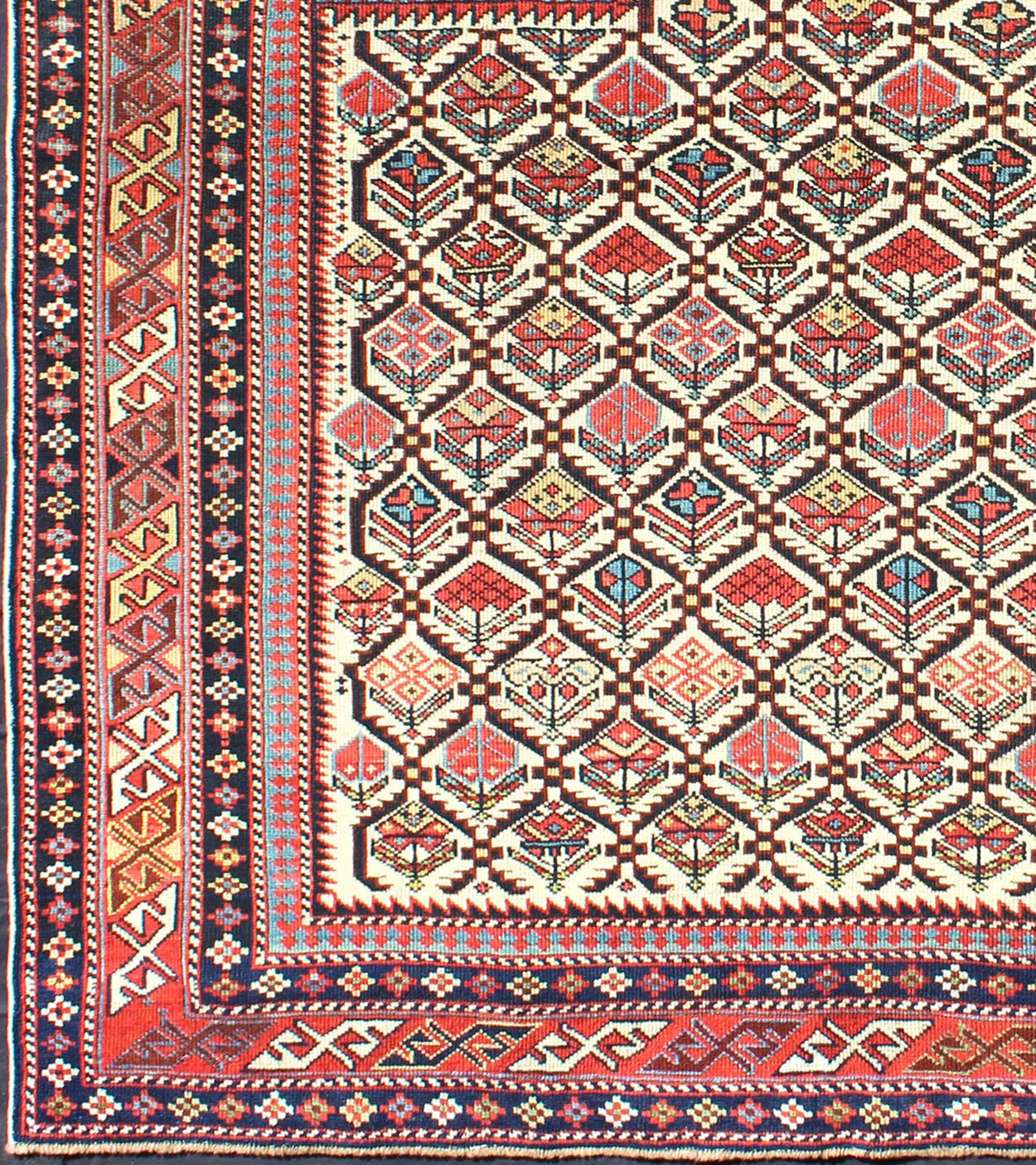 Antique Shirvan Rug - H8-1002 | Shirvan - 4'0" x 4'0" | Wool - All Over ...