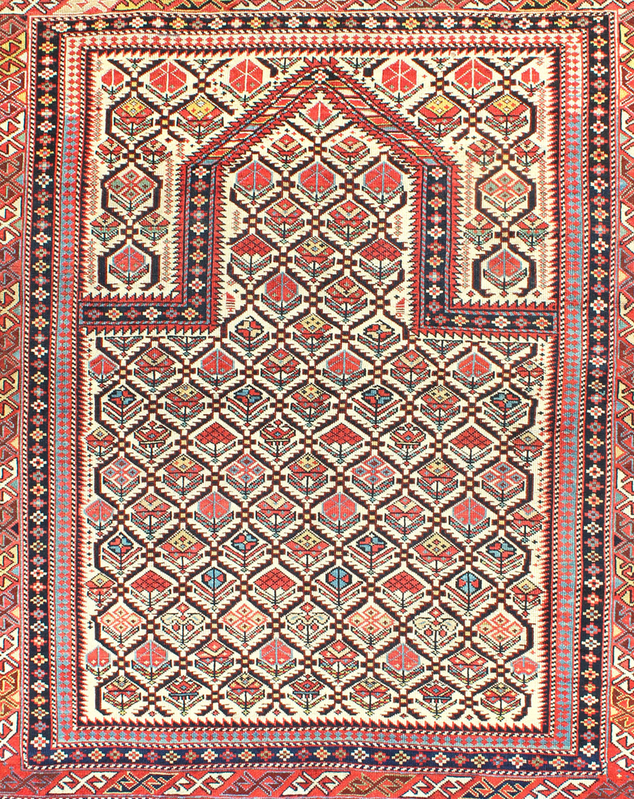 Antique Shirvan Rug - H8-1002 | Shirvan - 4'0" x 4'0" | Wool - All Over ...