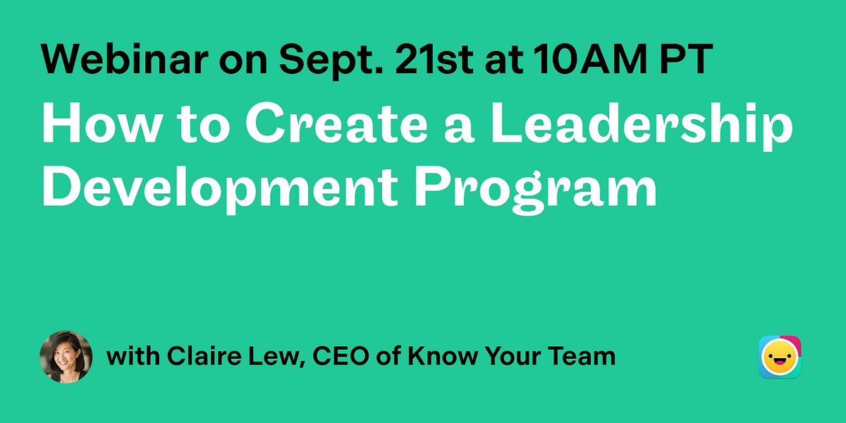 Webinar: How to Create a Leadership Development Program