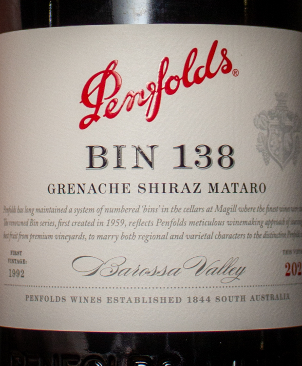 Last Bottle - Penfolds Grenache-Shiraz-Mataro Bin 138 Barossa Valley 2021