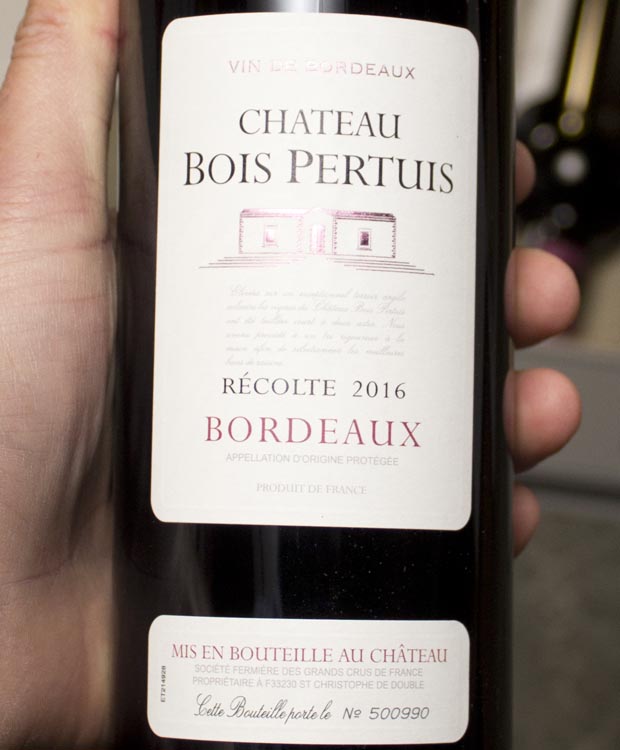 Last Bottle - Chateau Bois Pertuis Recolte Bordeaux 2016