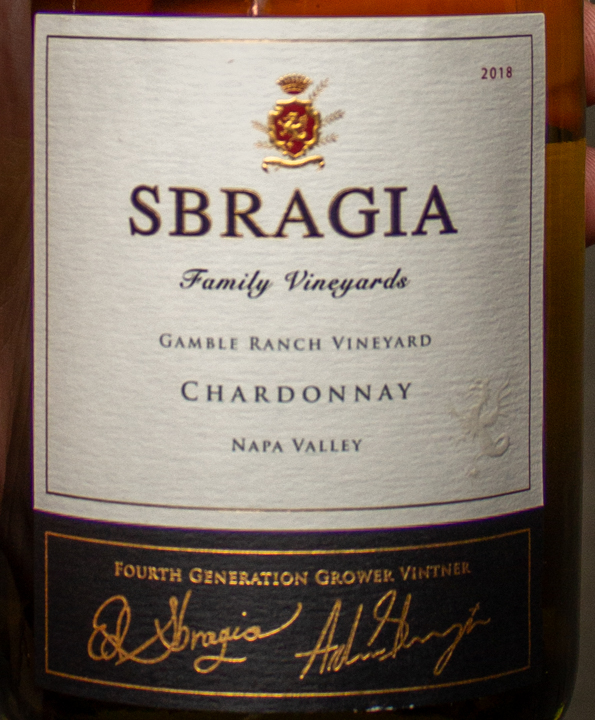 Last Bottle - Sbragia Family Vineyards Chardonnay Gamble Ranch Napa ...