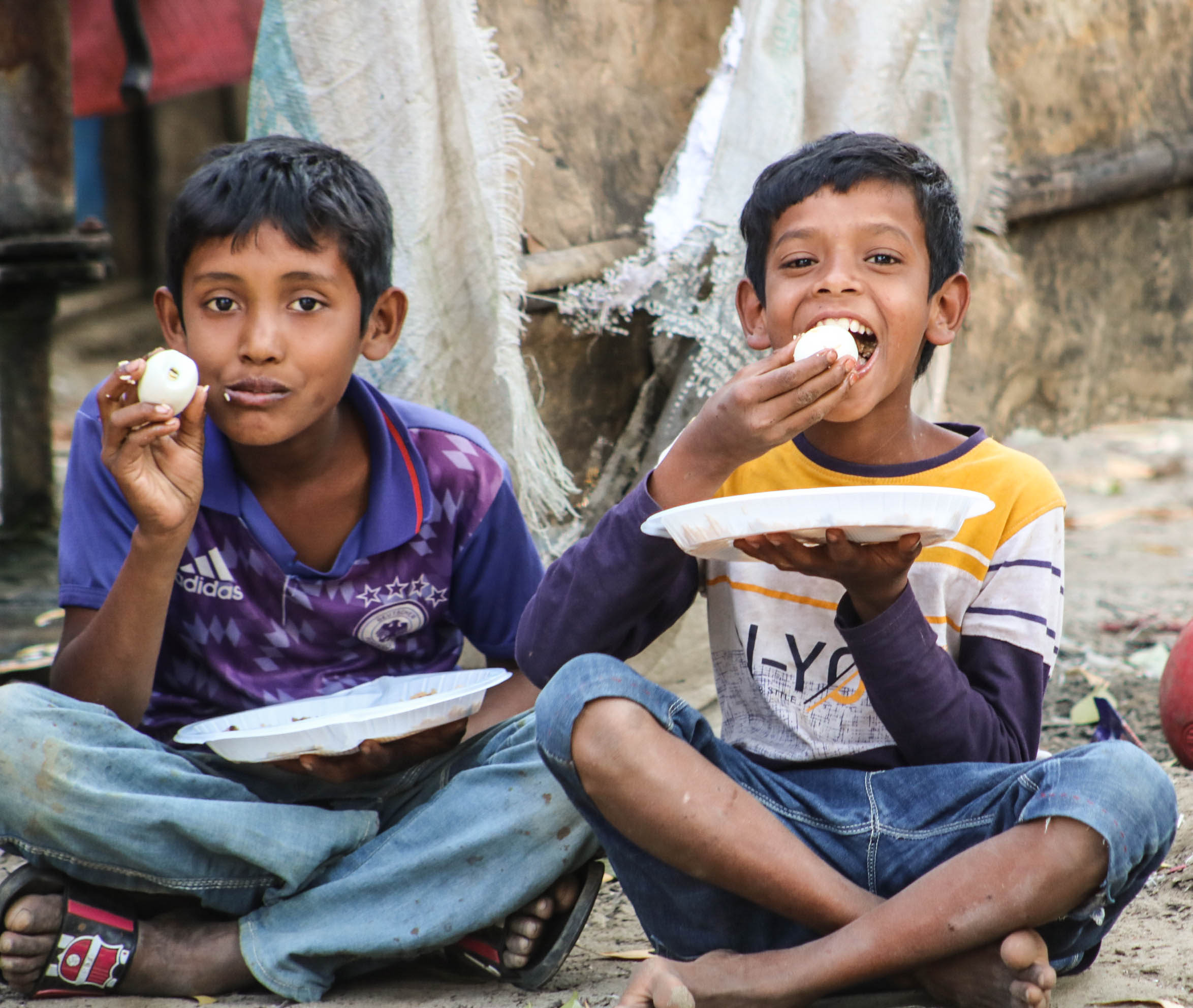 Children Giving Food