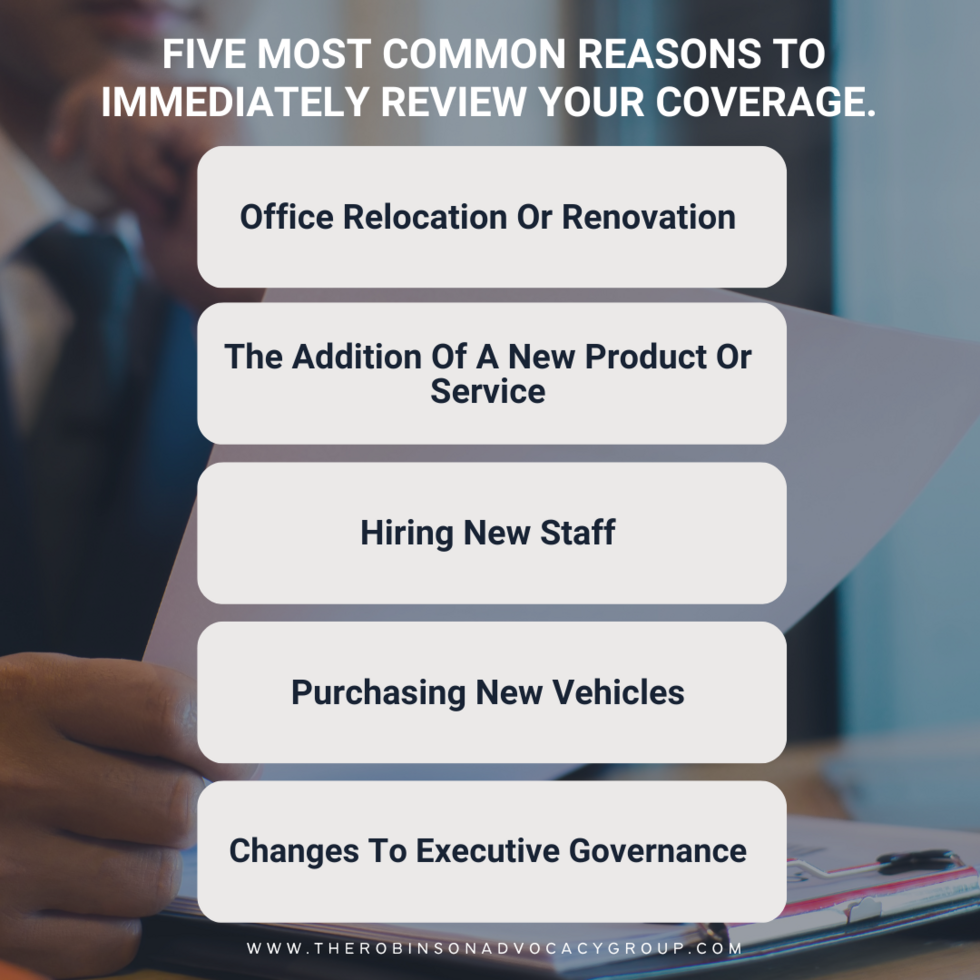 Is It Time To Update Your Company’s Insurance? | The Robinson Advocacy ...