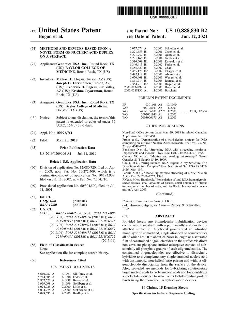 Congratulations to Genomics USA, Inc. On Issuance of U.S. Patent Number ...