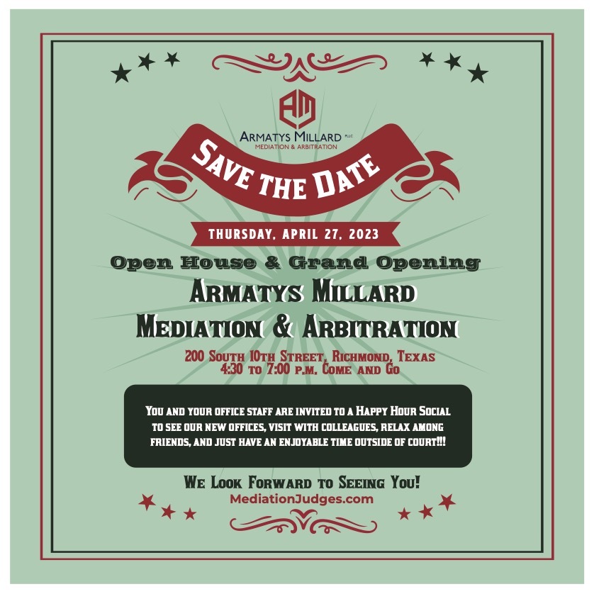 Save the Date! Open House & Grand Opening! | Armatys Millard, PLLC