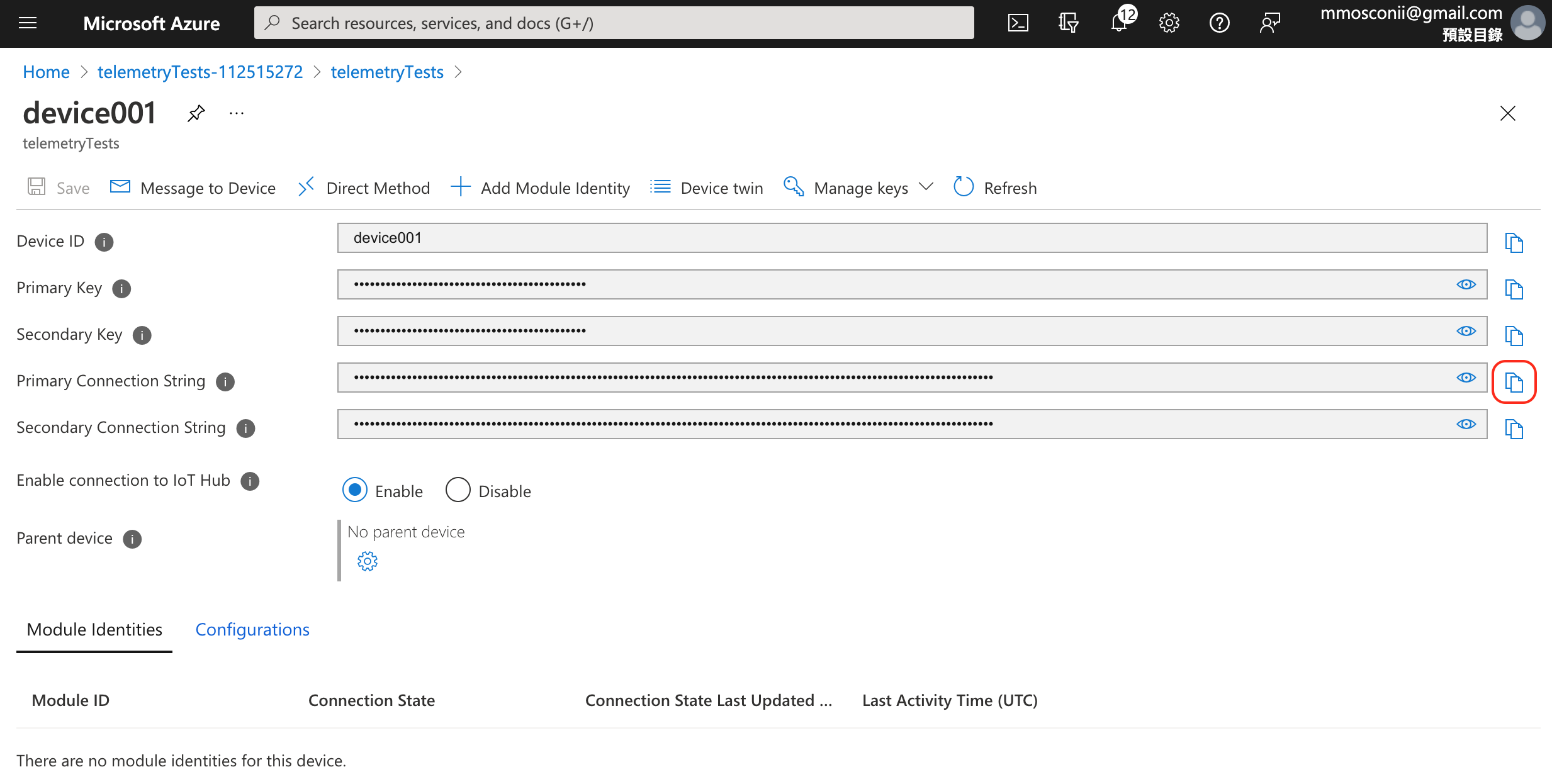  Node js Azure IoT Hub Build in Event Hub 
