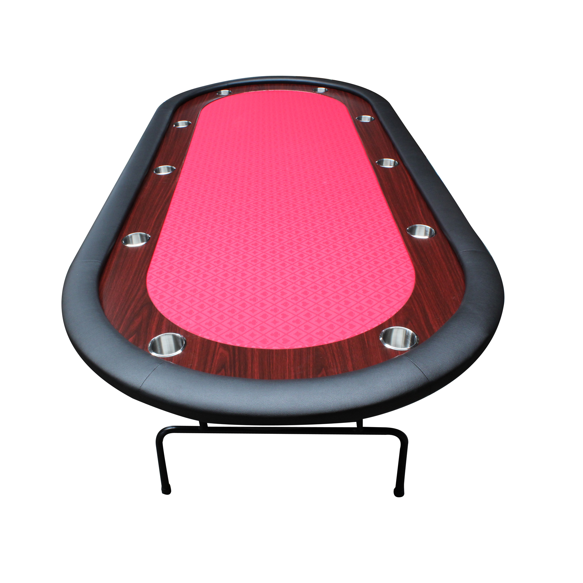 IDS 96" Light Series Poker Table Red Speed Cloth Racetrack with Folding ...