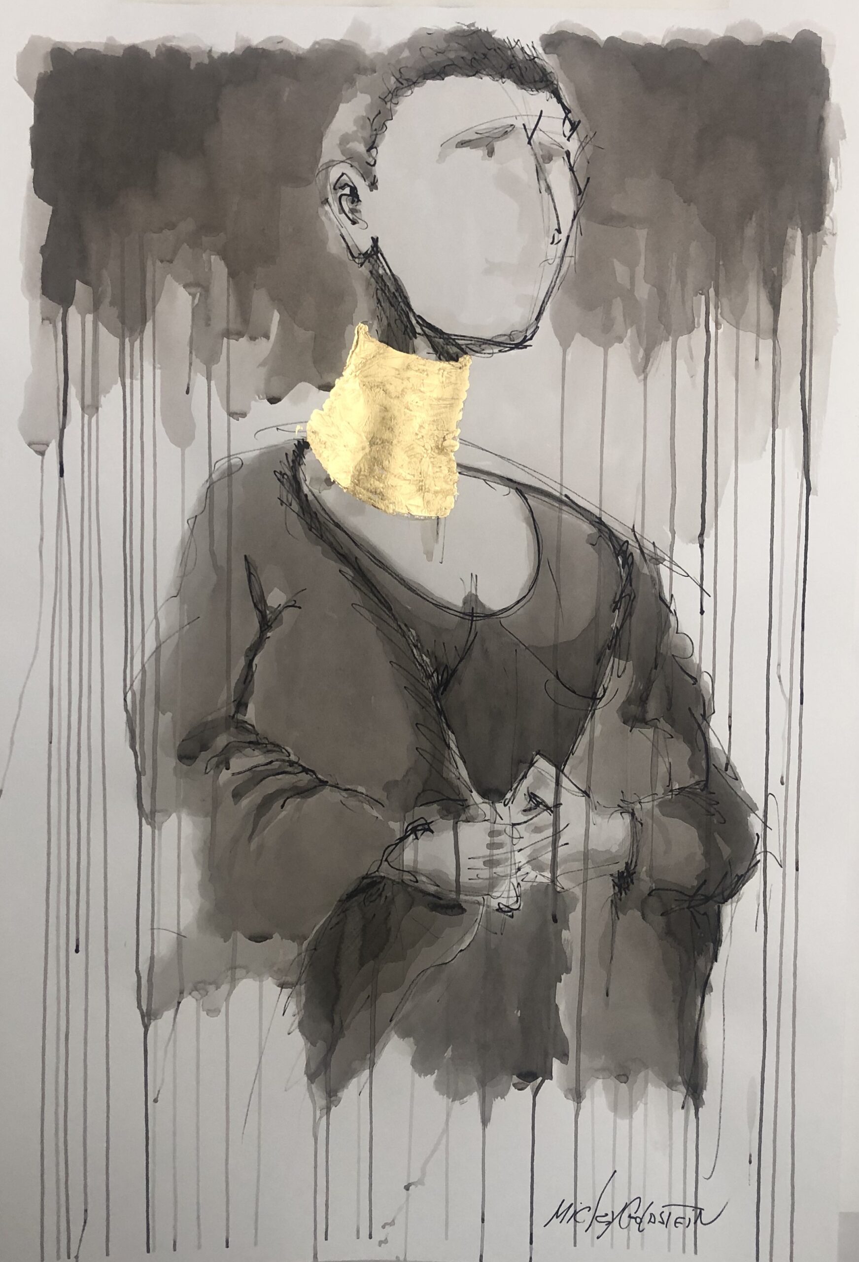 Golden Black painting by Micky Goldstein