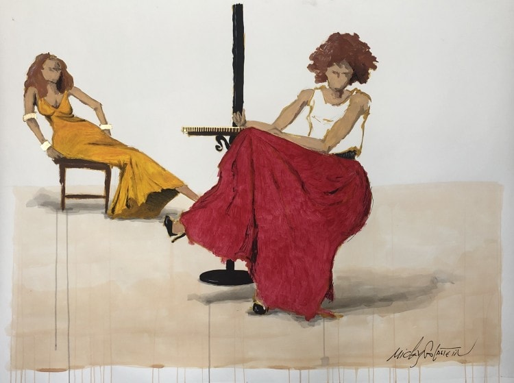 Cafe de la Paix, painting by Micky Goldstein