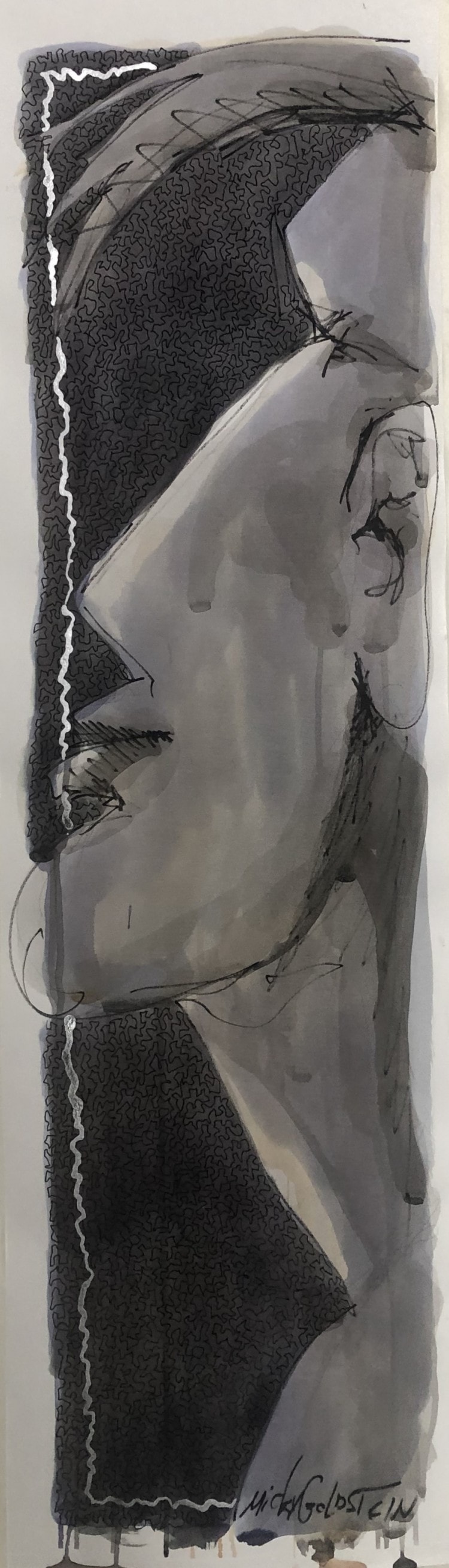 moai 2, painting by Micky Goldstein