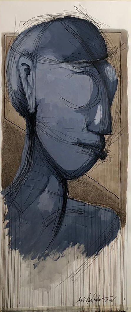 Moai 5, painting by Micky Goldstein