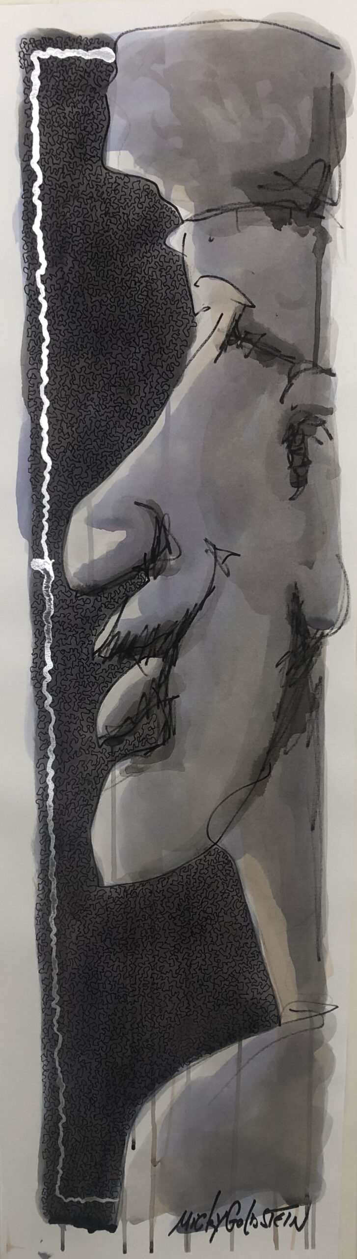 Moai 4, painting by Micky Goldstein
