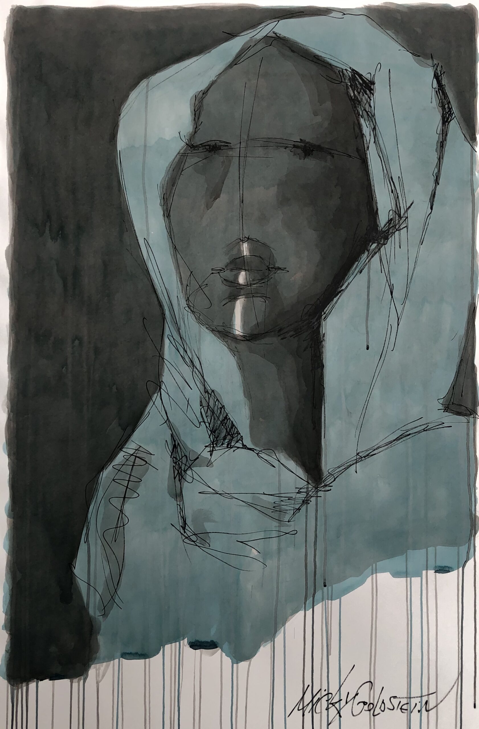 Silverneck, painting by Micky Goldstein