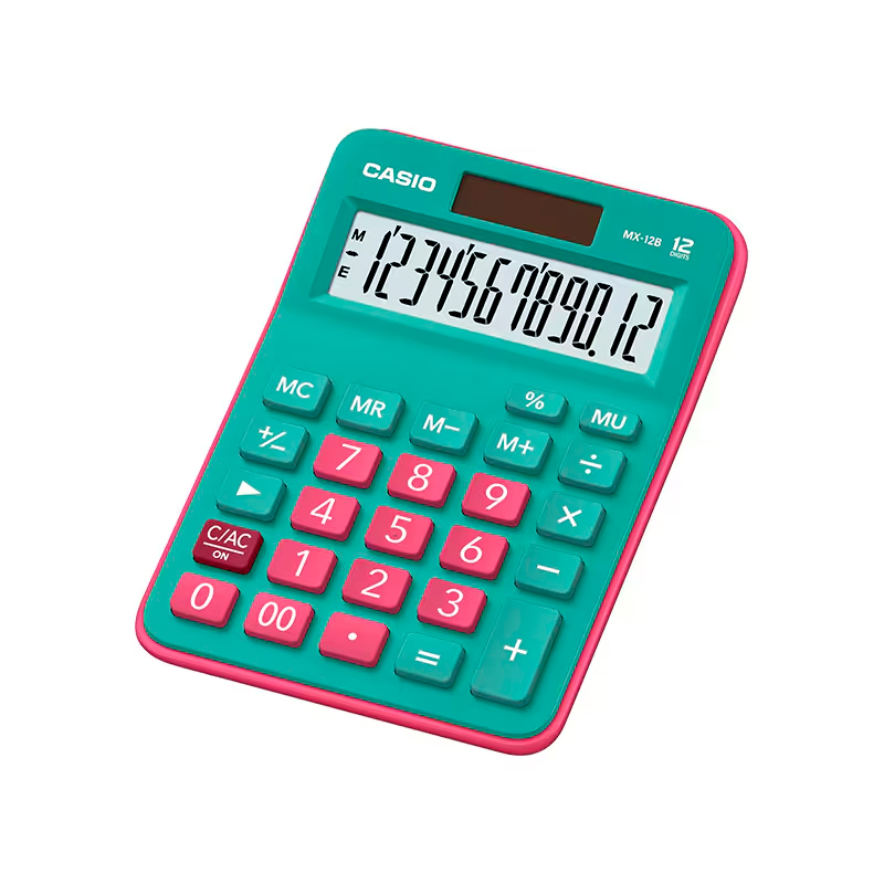 Calculadora de mesa 12 dígitos MX-12B-GNRD Verde - Casio - Escritório - Lepok