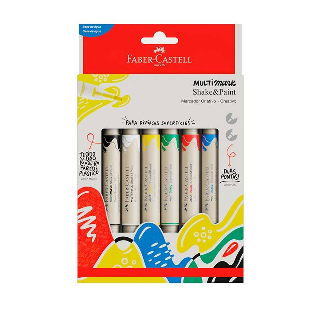 Marcador permanente Multimark Basic Cores 6 unid Faber-Castell ...
