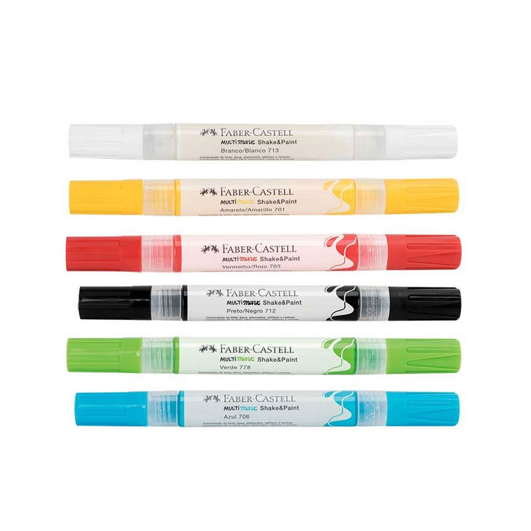 Marcador permanente Multimark Basic Cores 6 unid Faber-Castell ...