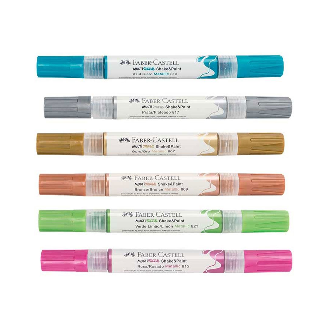Marcador permanente Multimark Metallic 6 unid Faber-Castell - Escrita ...