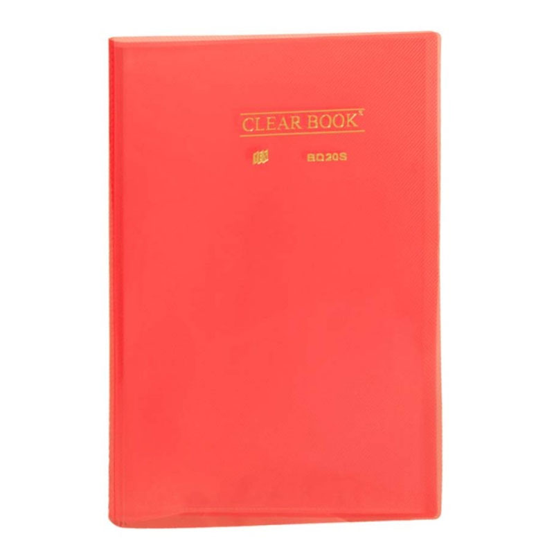 Pasta catálogo transparente - vermelha - BD20S/VM - com 20 plásticos ...
