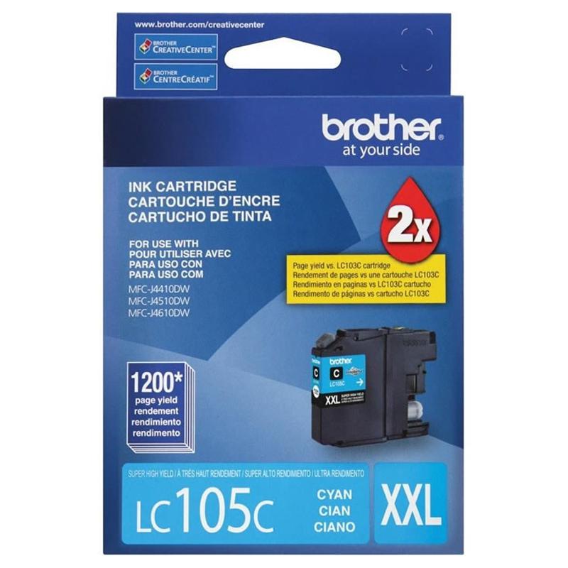 Cartucho Brother LC105C - ciano 1200 páginas - Cartuchos e Toners - Lepok