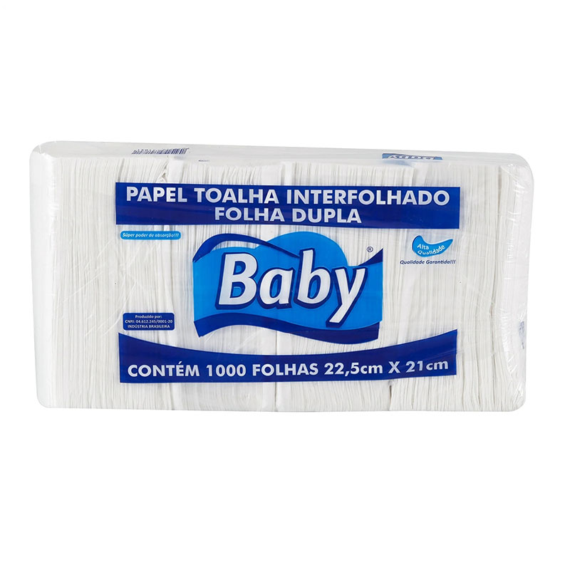 Papel toalha Interfolha 2 dobras 100% celulose folha dupla 22,5x21 com ...