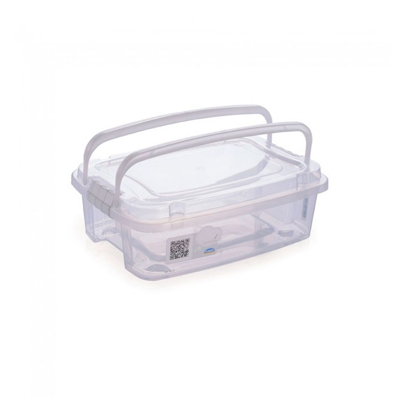 Caixa organizadora Gran Box baixa com alça e trava - Cristal - 3L 8412 ...
