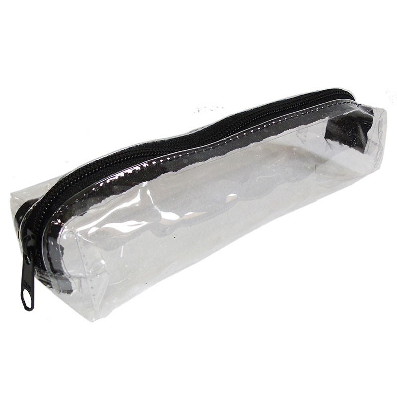Estojo escolar pequeno com ziper - 100-L2001PR/20 - Transparente Preto ...