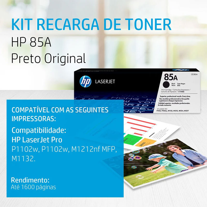 Toner HP 85A Original CE285AE Preto Dual Pack p/ Laserjet Pro P1102 ...