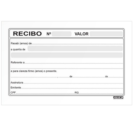 Recibo comercial sem canhoto - com 50 folhas - São Domingos - Escritório - Lepok