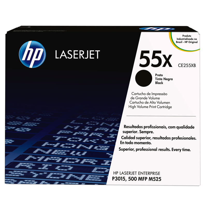 Toner HP 55X Original CE255XB Preto Alto Rendimento p/ Laserjet Pro ...