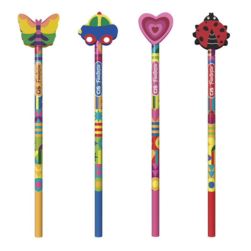 Lápis preto fantasia Borracha Divertida - unidade - Cis - Escrita - Lepok