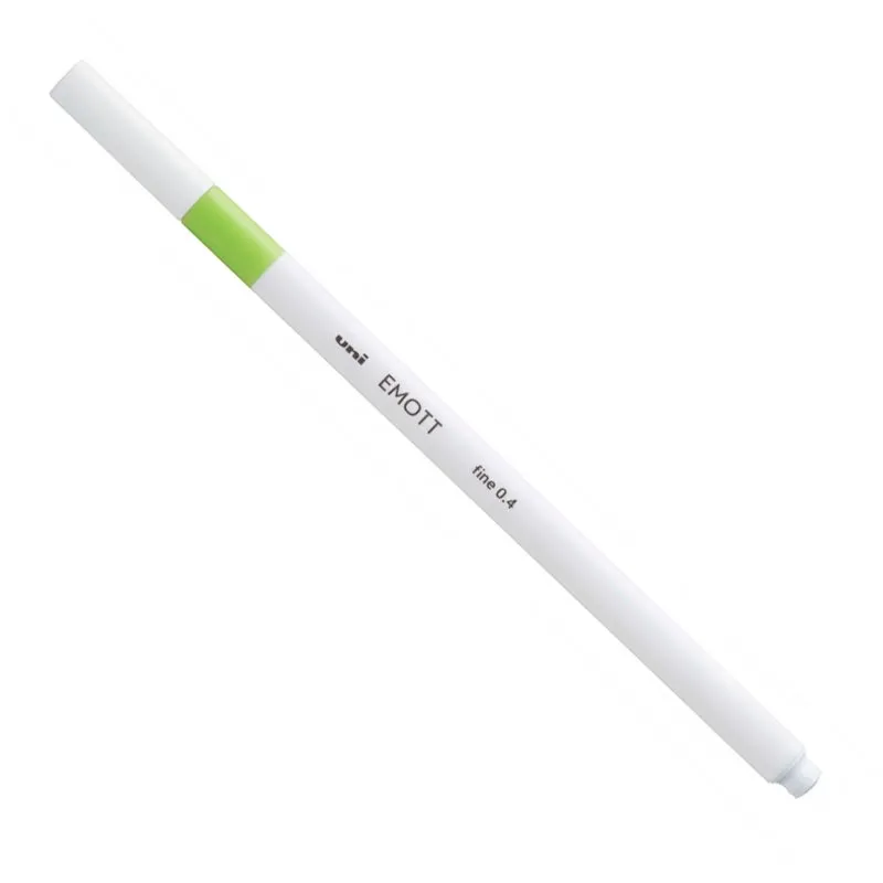 Caneta hidrográfica Emott fine 0.4mm Verde Claro Uni-Ball - Escrita - Lepok