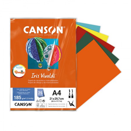 Papel Color Vivaldi A4 185g Cores Quentes com 25 cores - Canson ...
