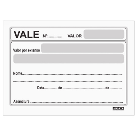 Vale sem canhoto com 50 folhas - São Domingos - Escritório - Lepok