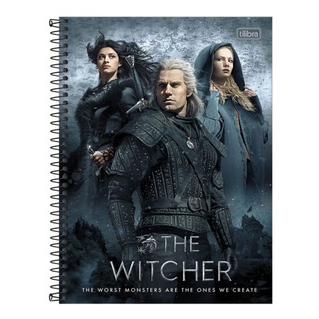Caderno espiral capa dura universitário 10x1 - 160 folhas - The Witcher ...