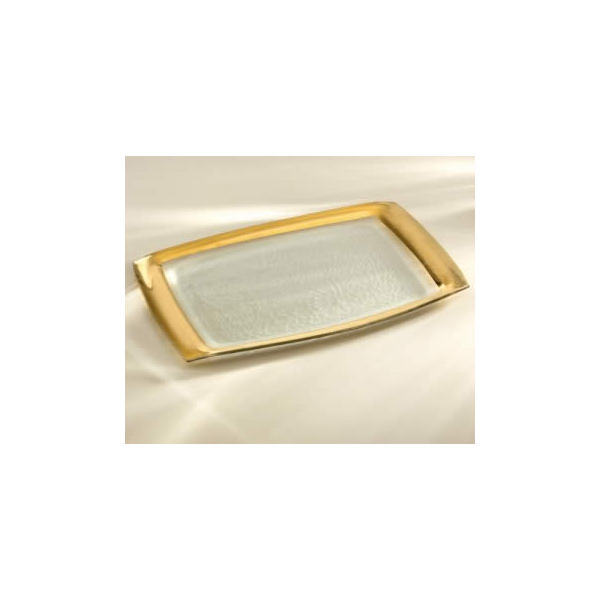 Annie Glass > Roman Antique Platinum > Rectangle Tray - Lewis Gifts