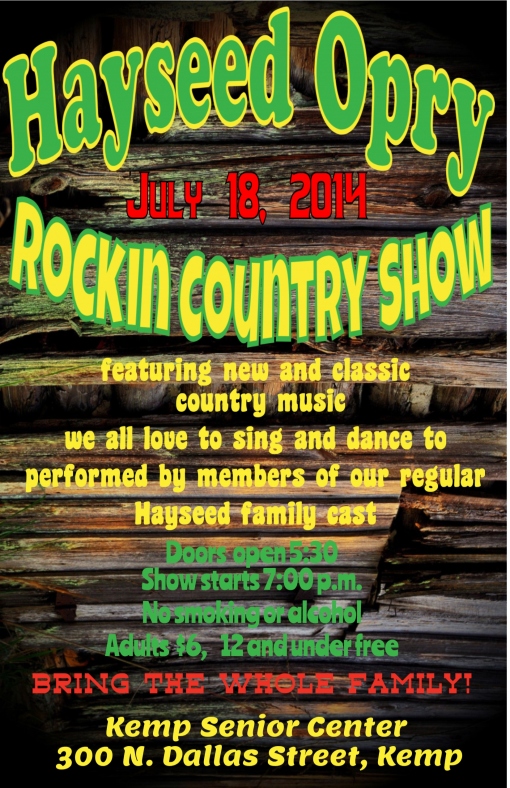 Hayseed Opry Rockin Country Show - Cedar Creek Lake