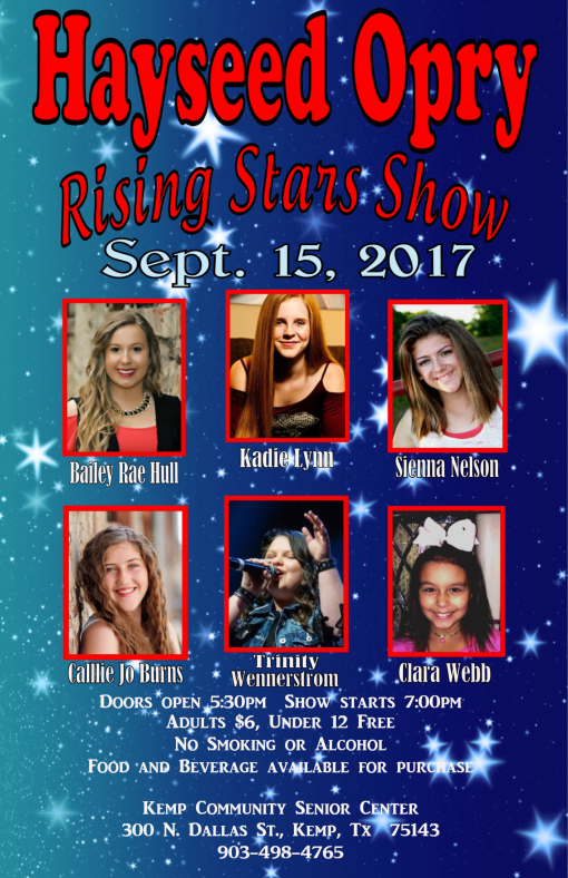 Hayseed Opry Rising Stars Show featuring Kadie Lynn - Cedar Creek Lake
