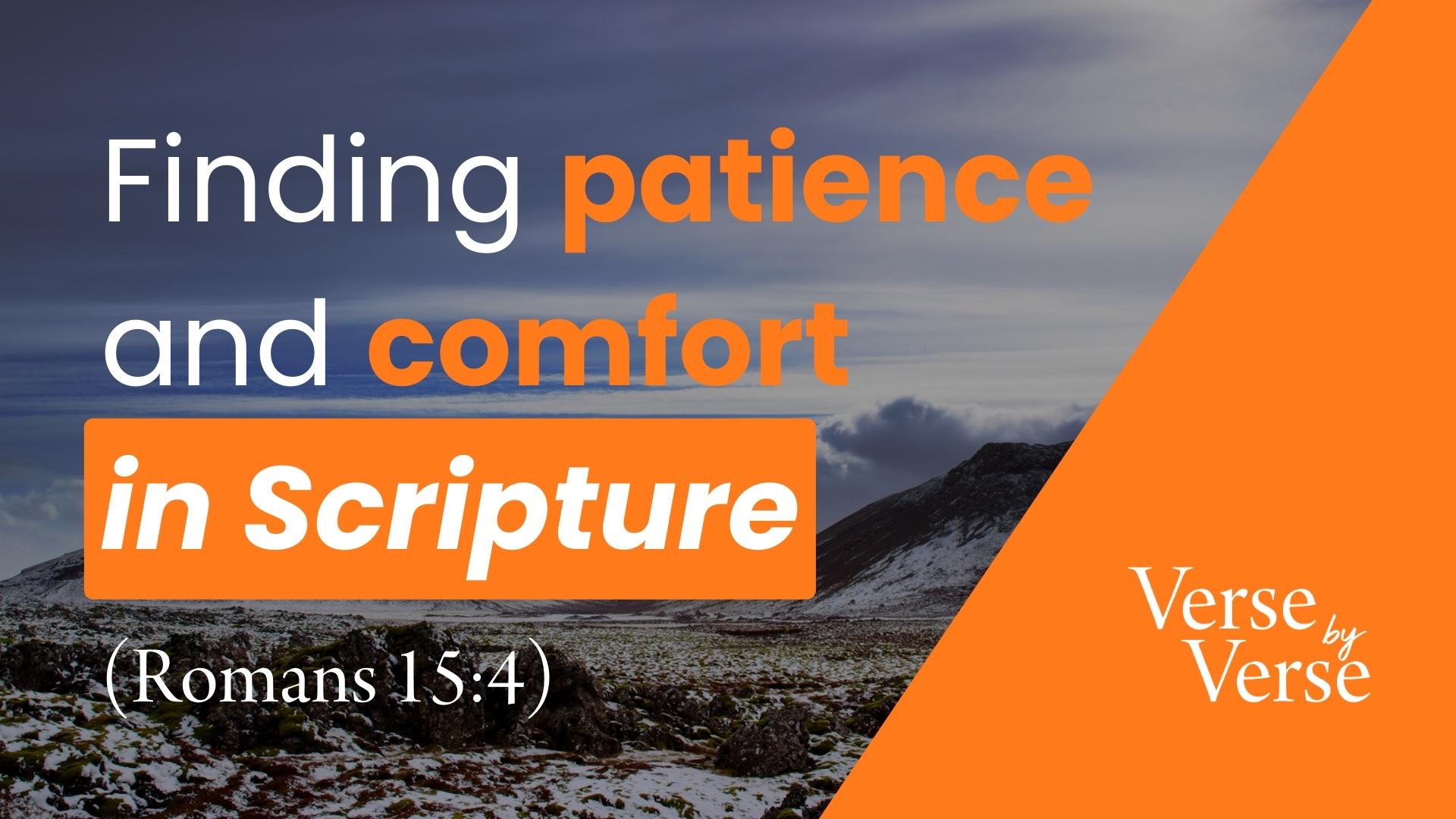 Patience and Comfort of the Scriptures (Romans 15:4)