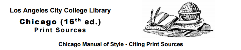Chicago - Citing Sources - LibGuides Home at Los Angeles City College