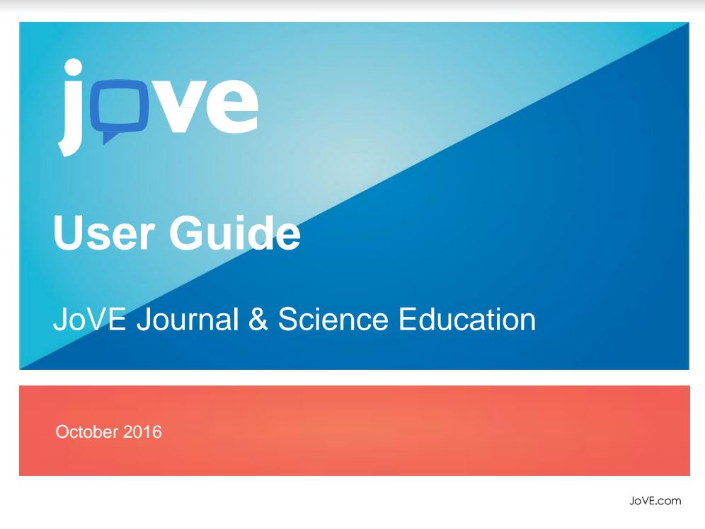 Tutoriales - JoVE : Journal of Visualized Experiments - Guías de la BUS ...