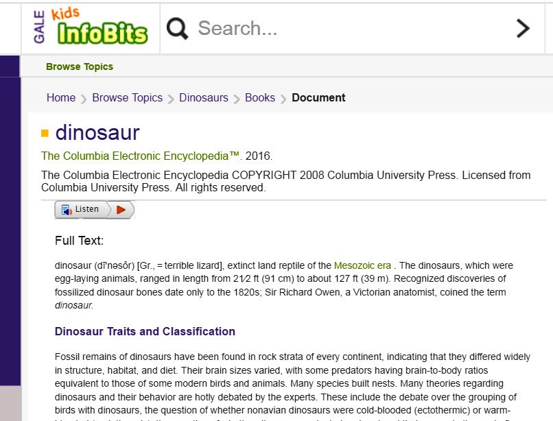 About - About Gale in Context: Elementary (formerly Kids InfoBits ...