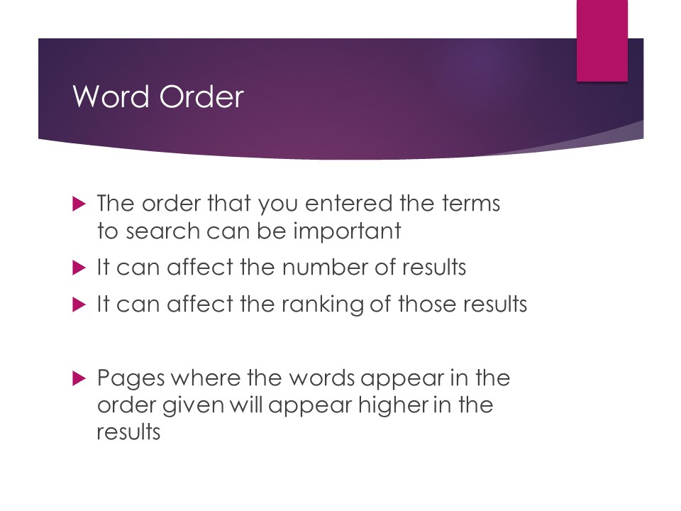 Word Order - SPC 1301: Fundamentals of Speech - LibGuides at Texas ...
