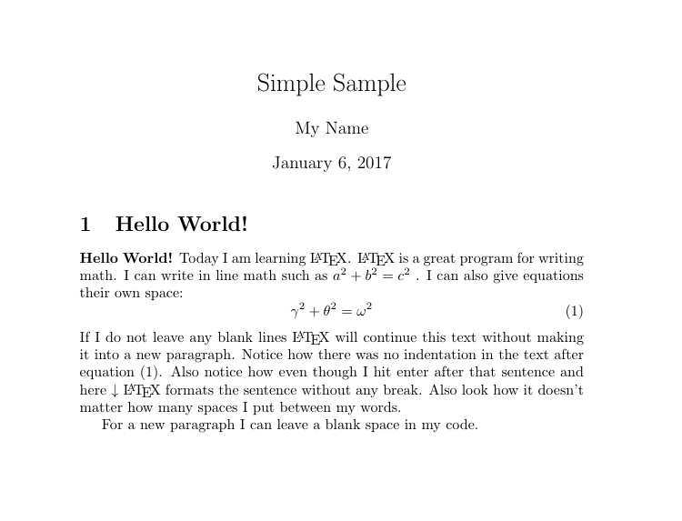 A Sample Document Getting Started With LaTeX Research Guides At New