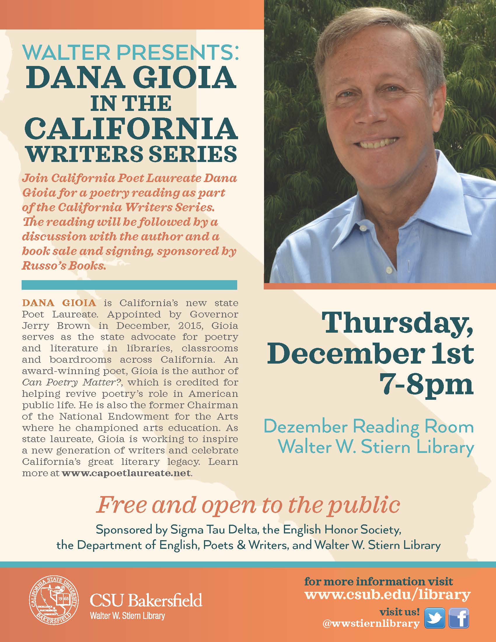 Dana Gioia: California Writers Series - Walter Presents - Library Home ...