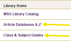 Home - Find Articles by Topic - Library Class and Subject Guides at ...