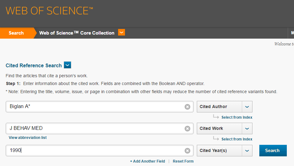 Citation Searching in Web of Science - Psychology 201 - Research Guides ...