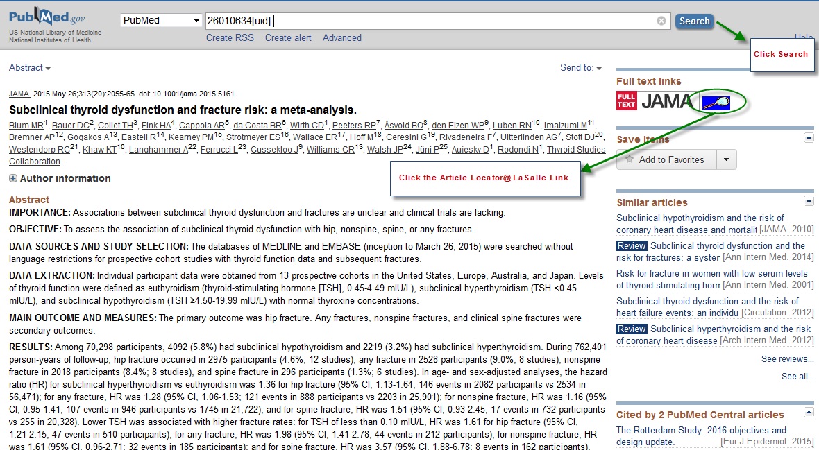 Getting the Article - PICO from PubMed - LibGuides at La Salle University