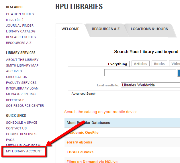 Your Library Account and Interlibrary Loan - *Pharmacy Subject Guide ...