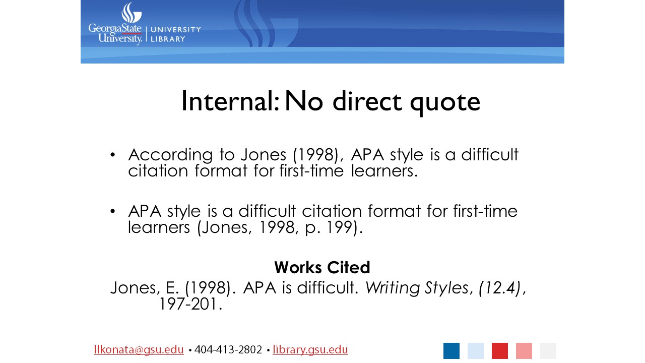In Text Citations Citing While Writing Using APA GSU Library 